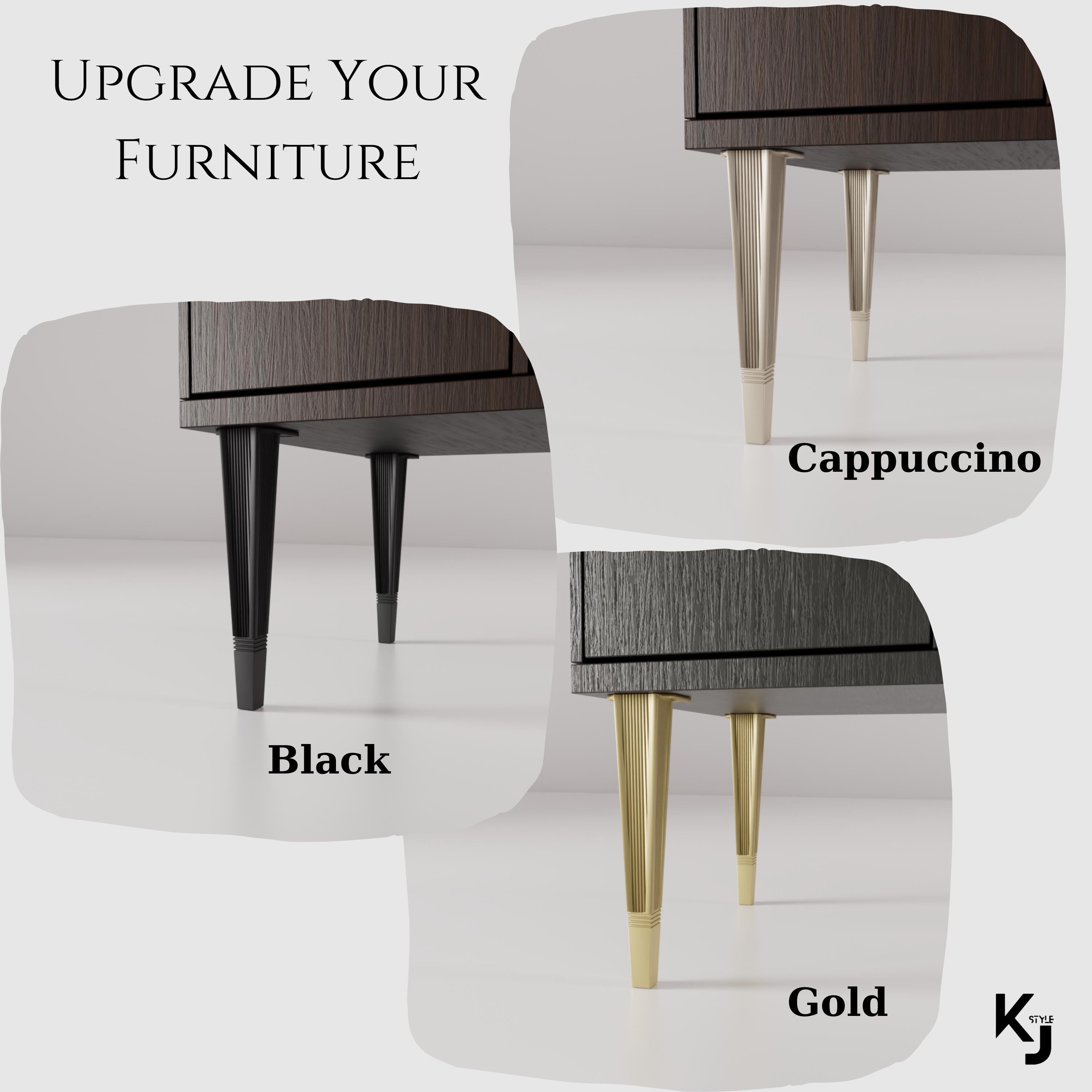 Modern Metal Bench Legs: 30cm Height, Black or Gold Furniture Feet ...