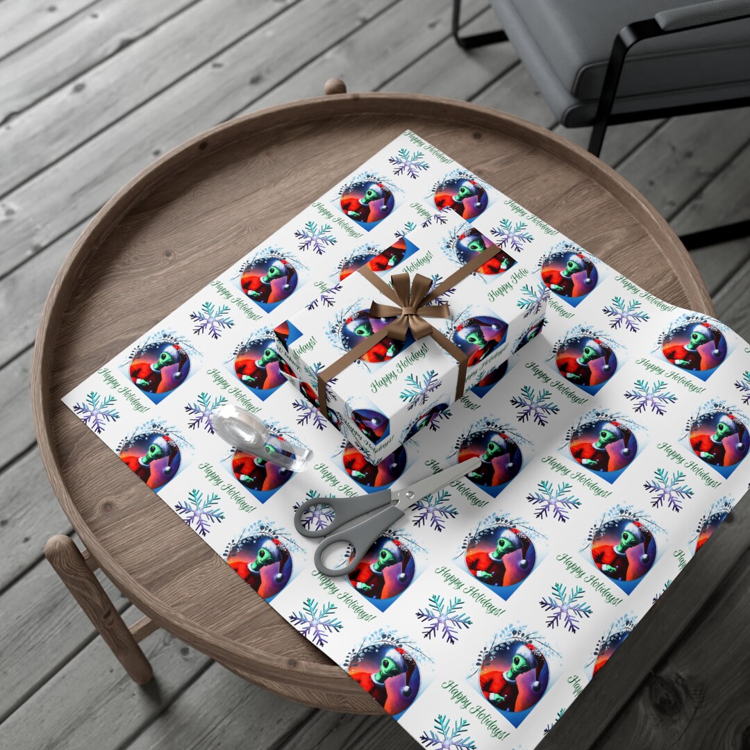 Alien Santa Christmas Gift Wrap Paper - Etsy