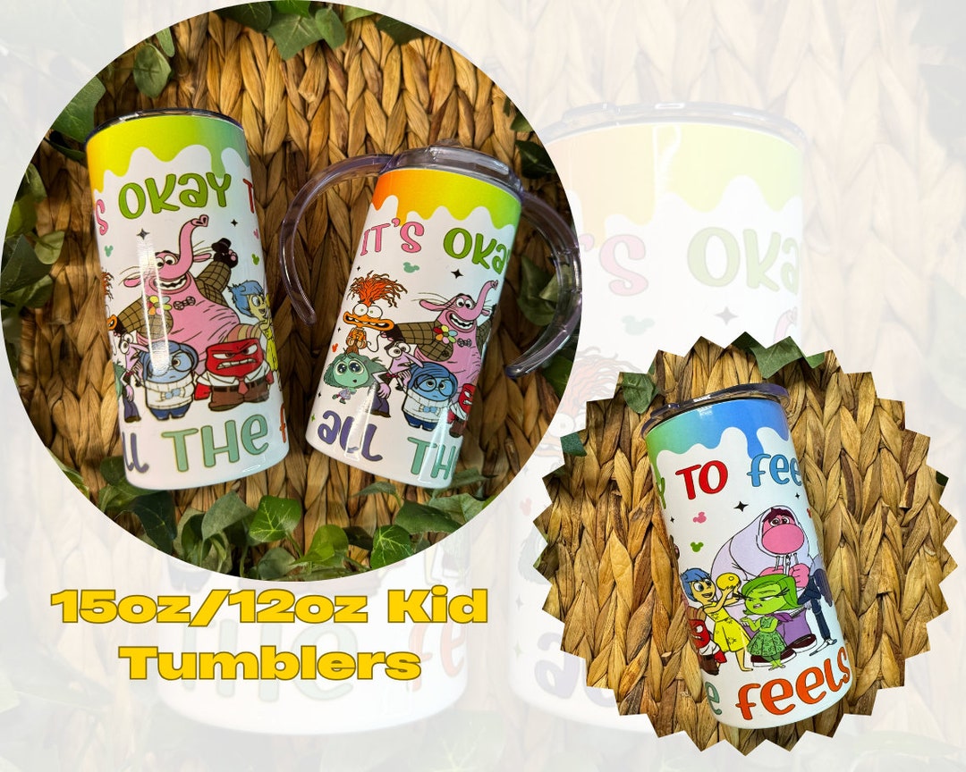 Cartoon Characters Kid Tumblers, Cartoon Emotions Tumblers for Kids - Etsy