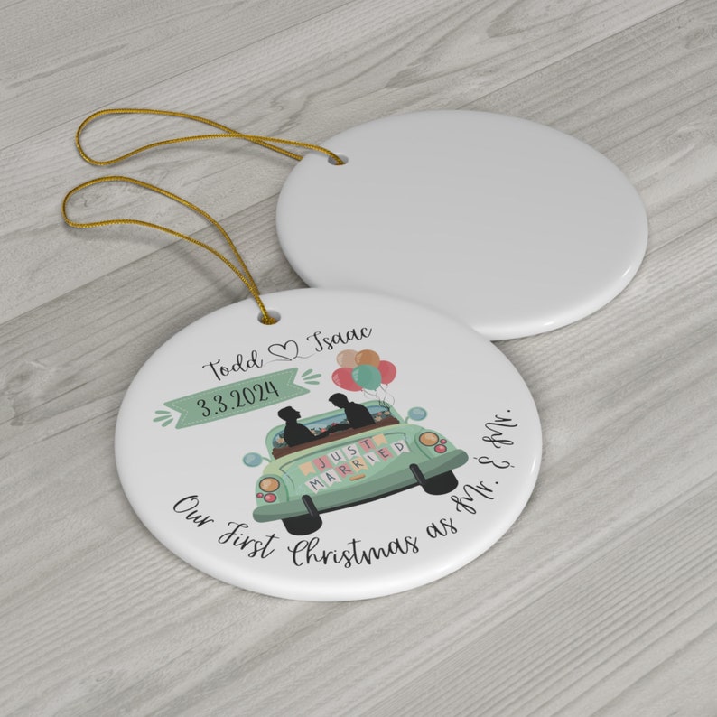 Personalized Our First Christmas Ornament as Mr. & Mr. Custom Names Two ...