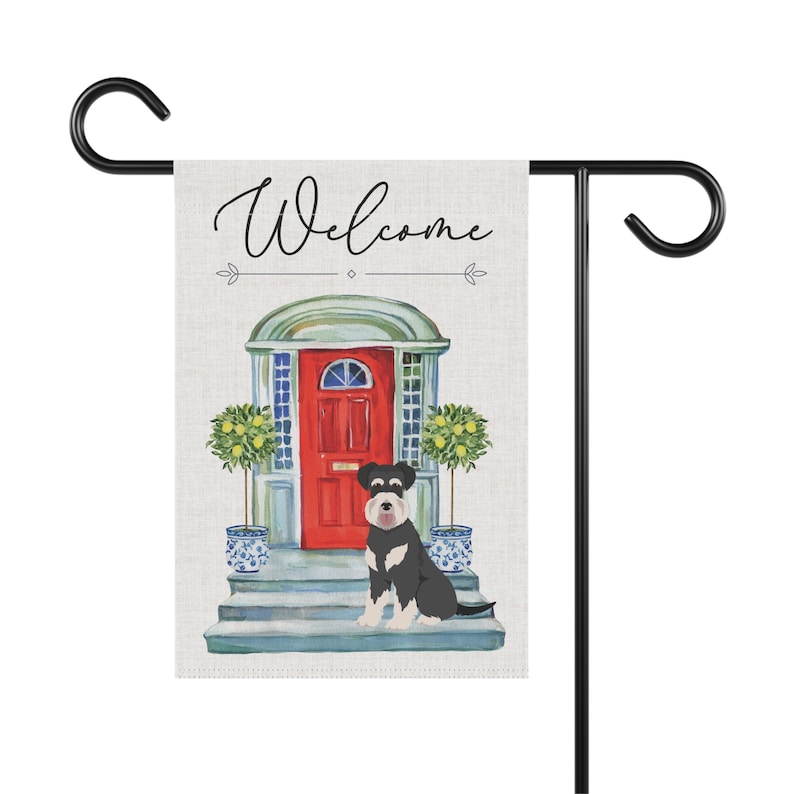 Giant Schnauzer Dog Yard Flag Chinoiserie Palm Beach Preppy Lilly ...