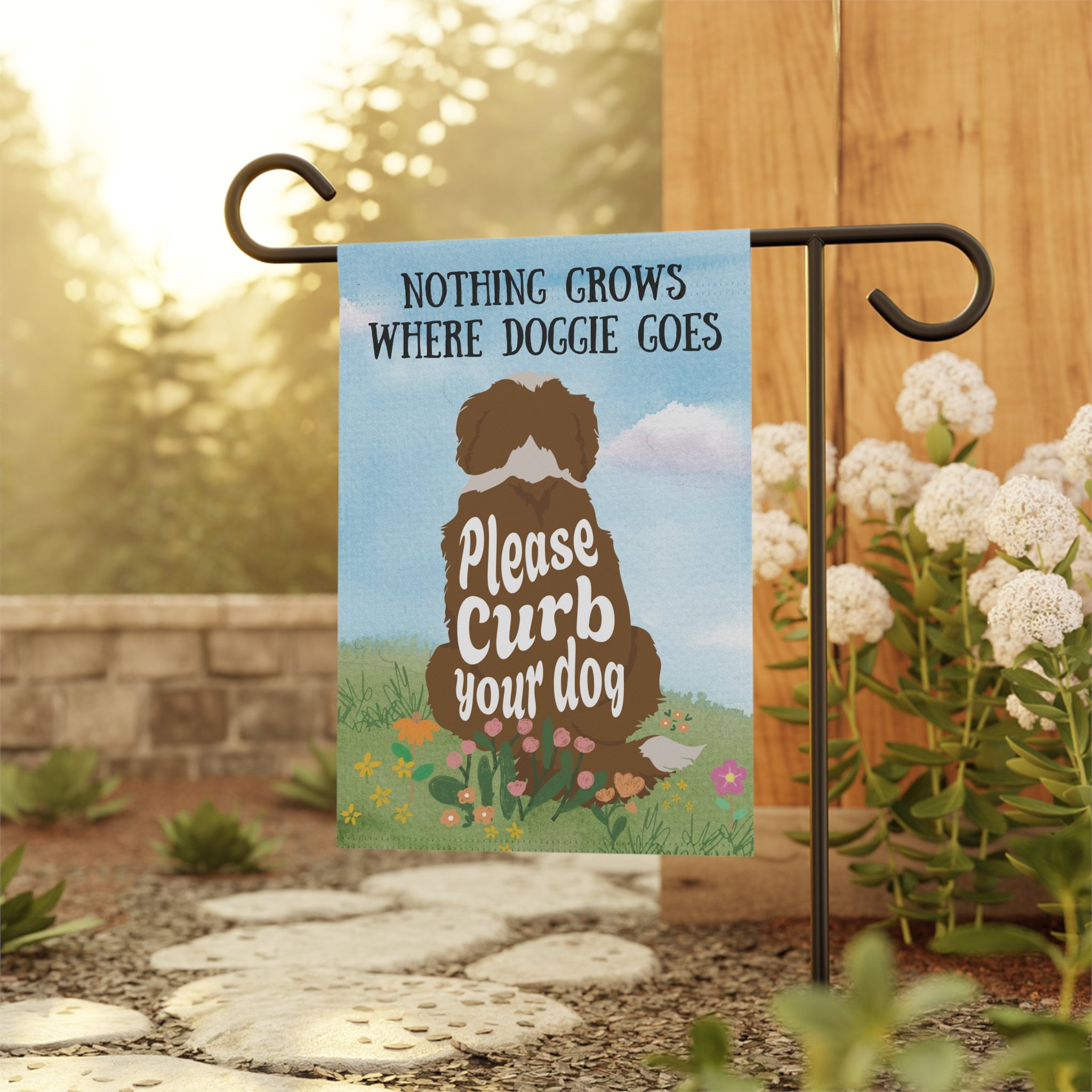 Curb Your Dog Sign Lawn Yard Flag Keep Dogs off Lawn No Dog Poop Pee ...