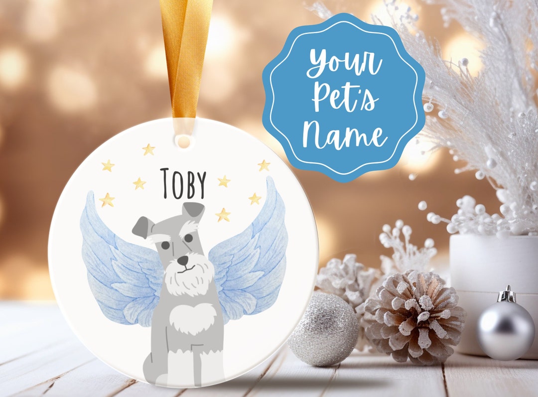 Schnauzer Christmas Dog Christmas Tree Angel Ornament Personalized Pet ...