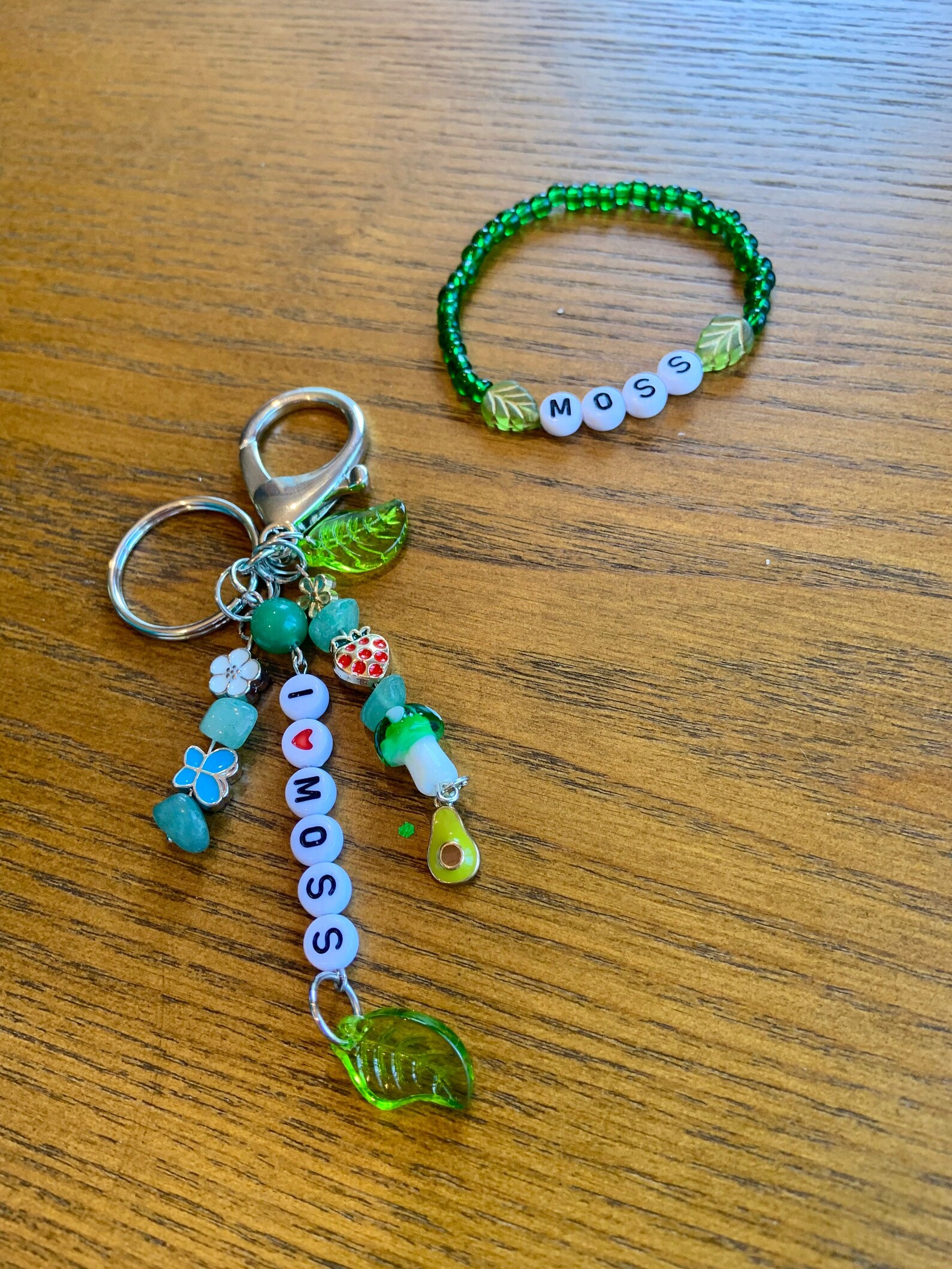 Pikmin Inspired MOSS Theme Keychain and Bracelet Set - Etsy