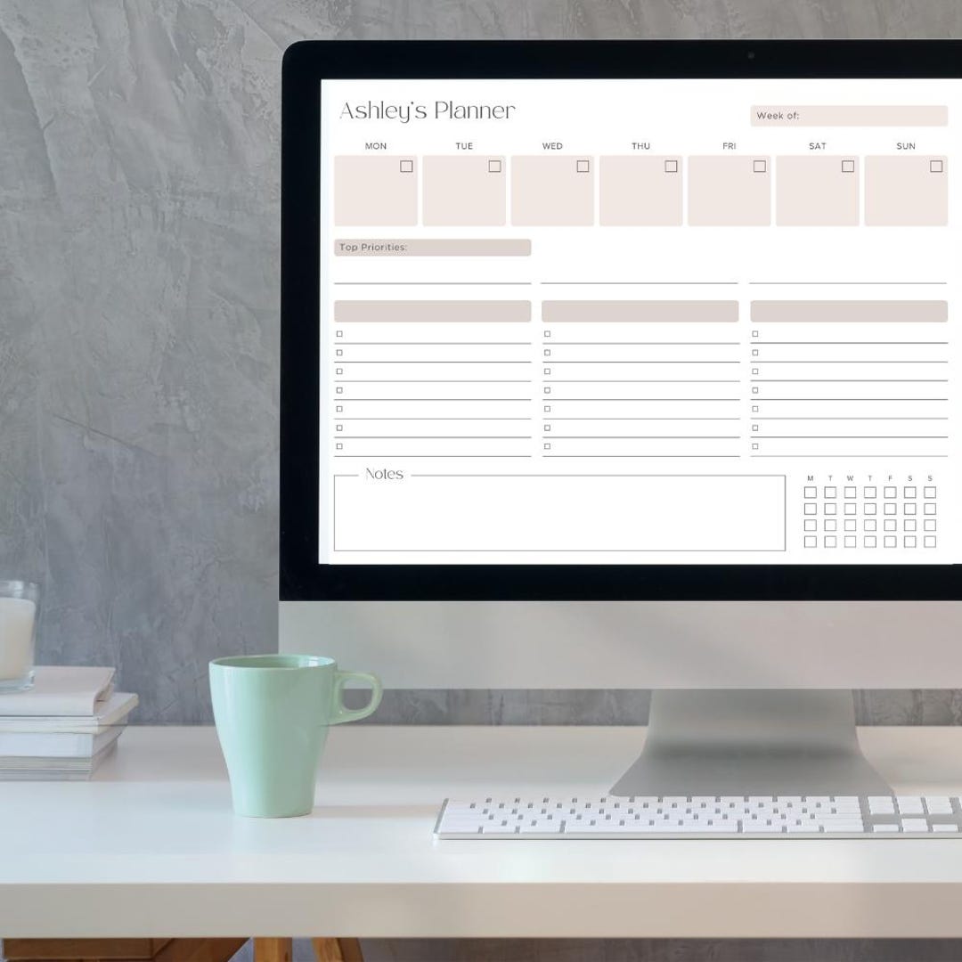 Weekly Dashboard Planner | Digital Download | Printable Organization ...