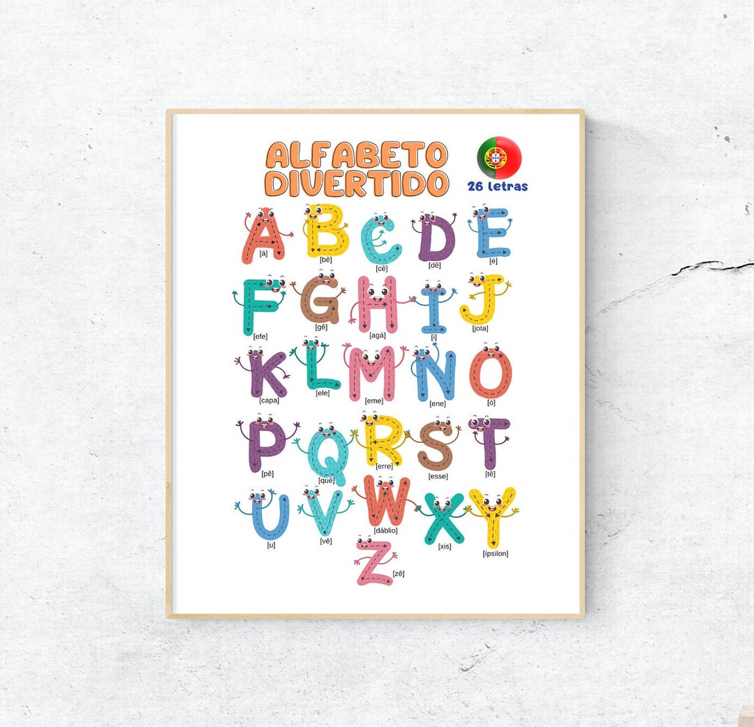 Alfabeto Divertido Português Letras Portuguesas Alfabeto Para Bebe ...