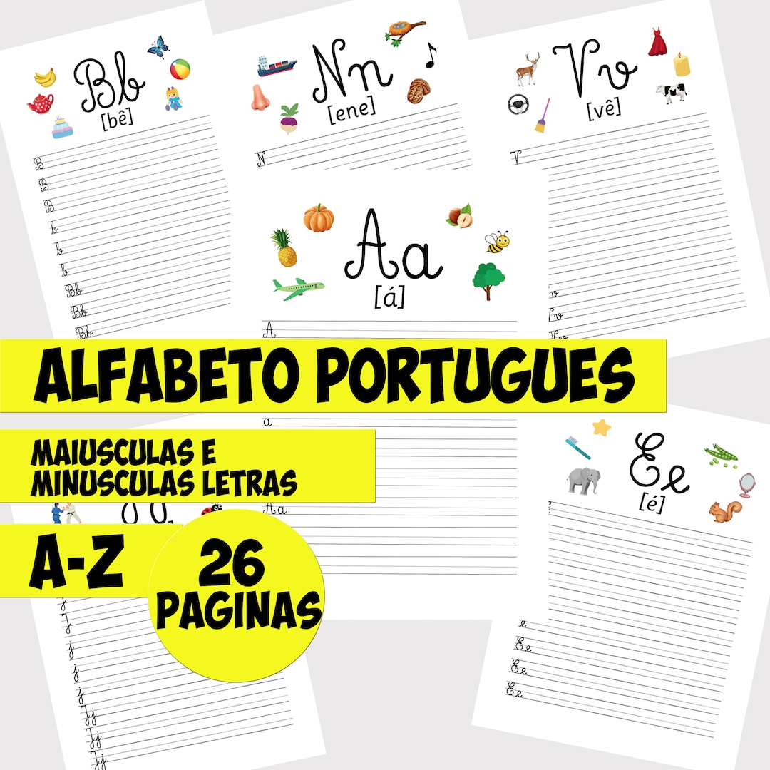 Maiúsculas 26 Letras A-Z | Alfabeto Português | Portuguese Alphabet ...