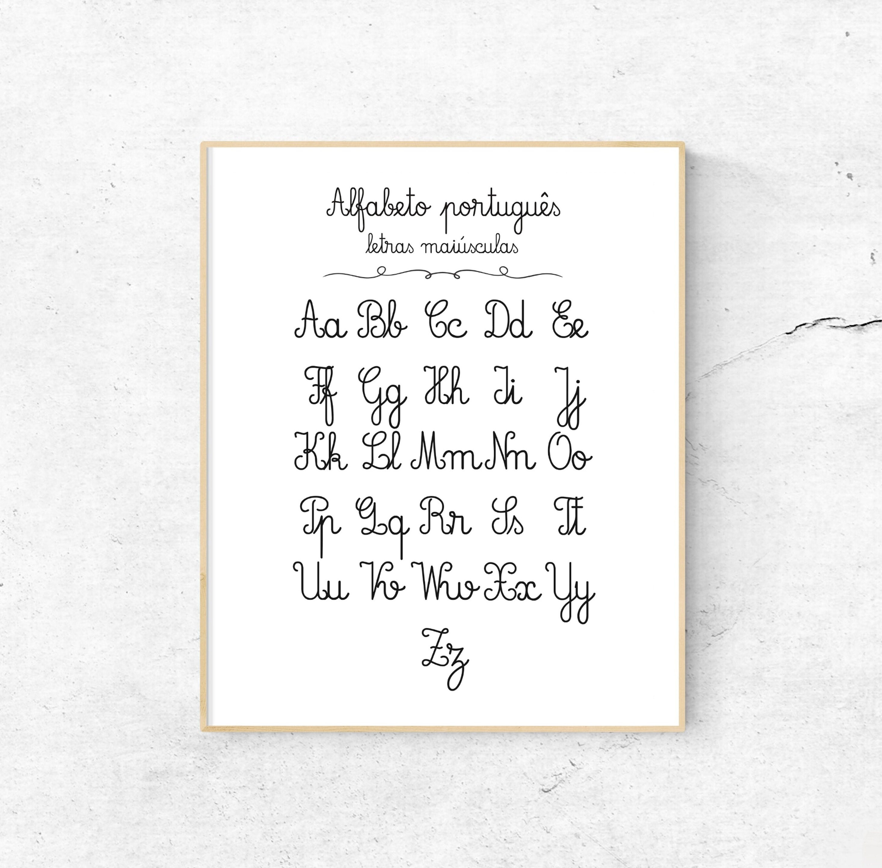 Alfabeto Português Letras Maiúsculas Portuguesas - Etsy