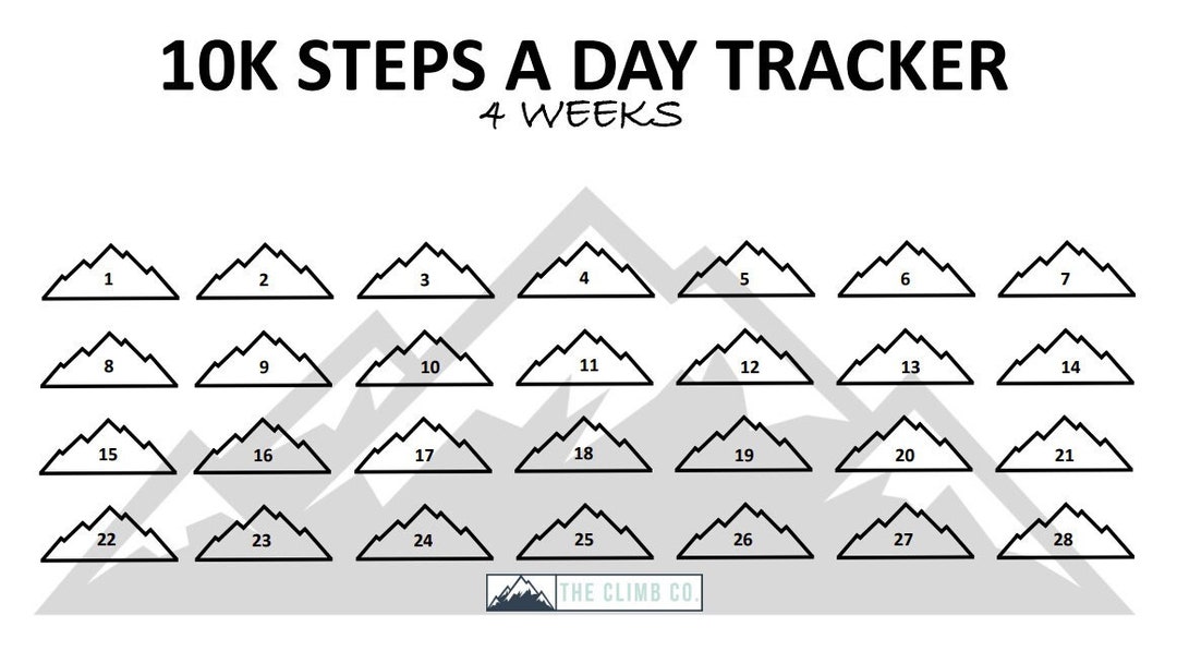 10K Steps A Day - 4 Weeks - Etsy