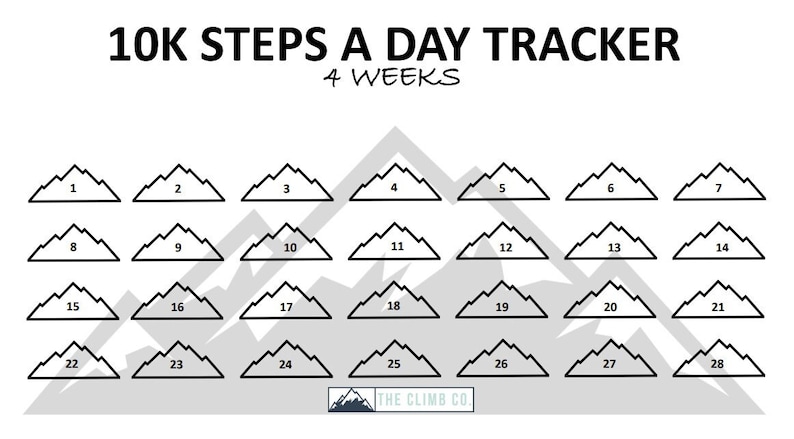 10K Steps A Day - 4 Weeks - Etsy