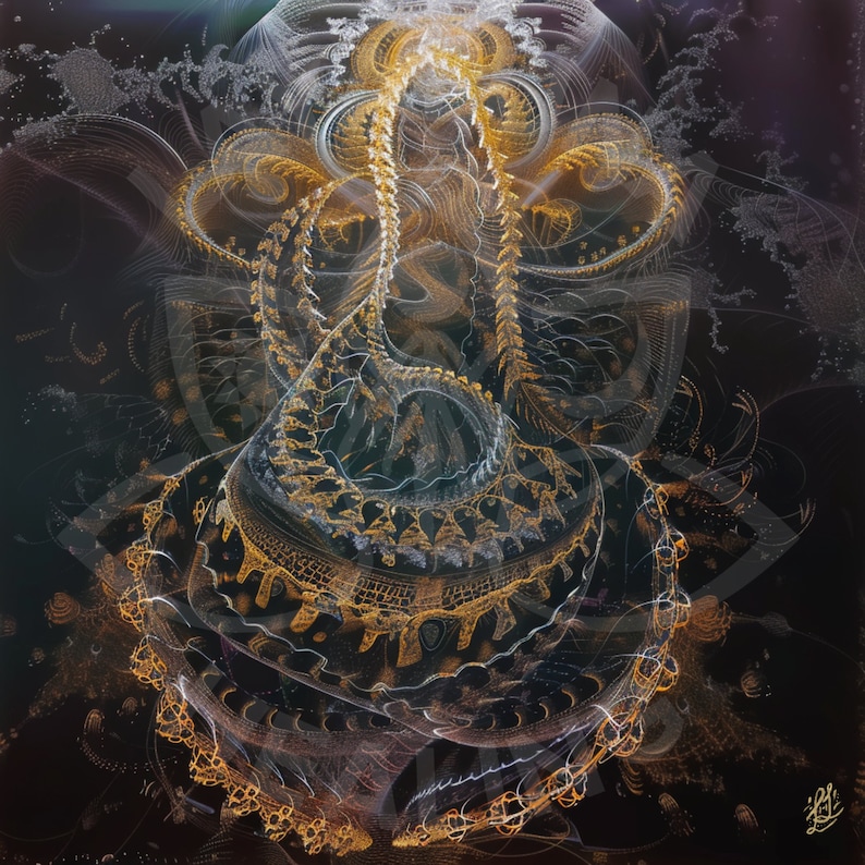 Light Code Digital Art, Flow Light Code, Spiritual Art, Wall Art ...