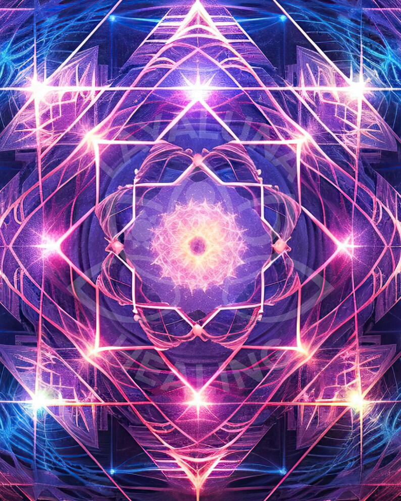 Light Code Cosmic Light Code Art Sacred Geometry Digital Art Spiritual Wall Art Starseed