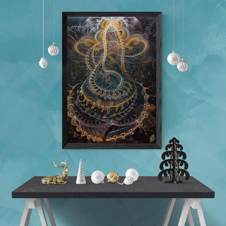 Light Code Digital Art, Flow Light Code, Spiritual Art, Wall Art ...