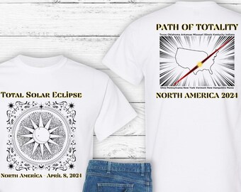 Total Solar Eclipse Tshirt America Totality Shirt USA April 8 2024 - Etsy