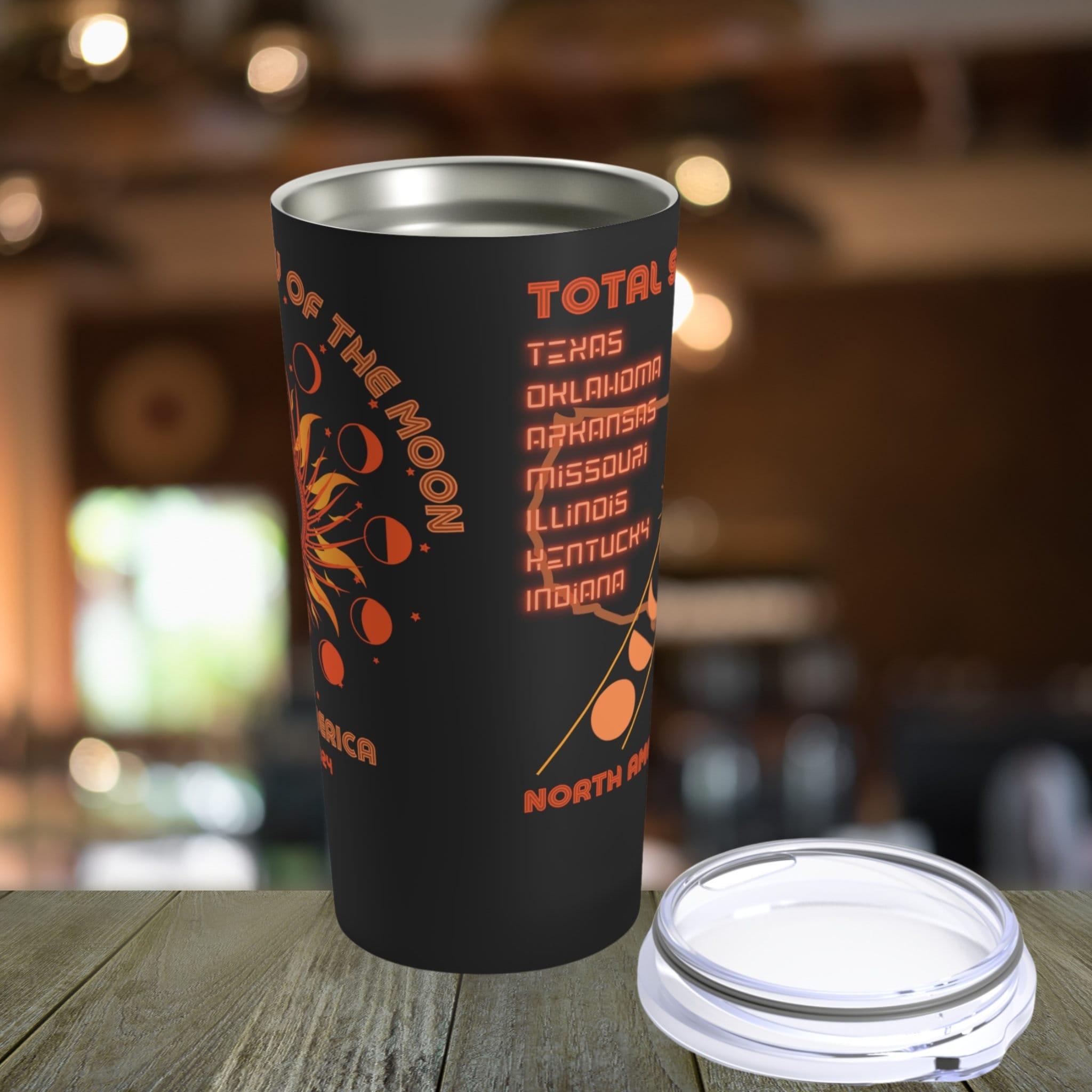 Total Solar Eclipse Tumbler, 20 Oz Black Tumbler, 2024 Solar Eclipse ...