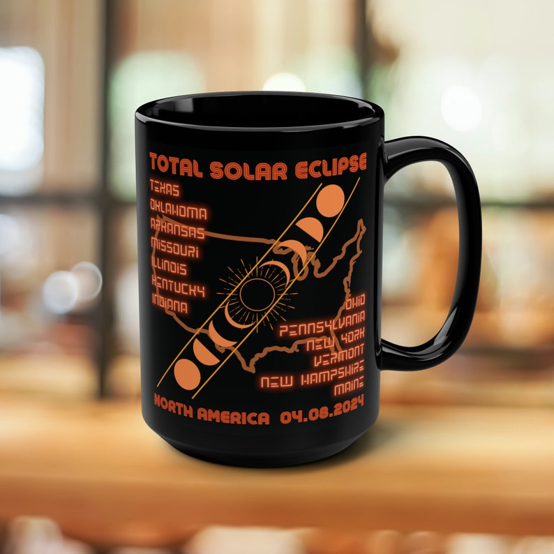 Total Eclipse Mug, 15 Oz Coffee Cup, 2024 Total Solar Eclipse ...