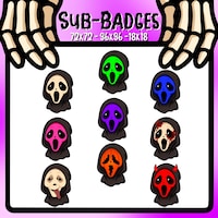 GLOWING SKULL Twitch Sub Badges | Colourful Sub Badges and Emotes for ...