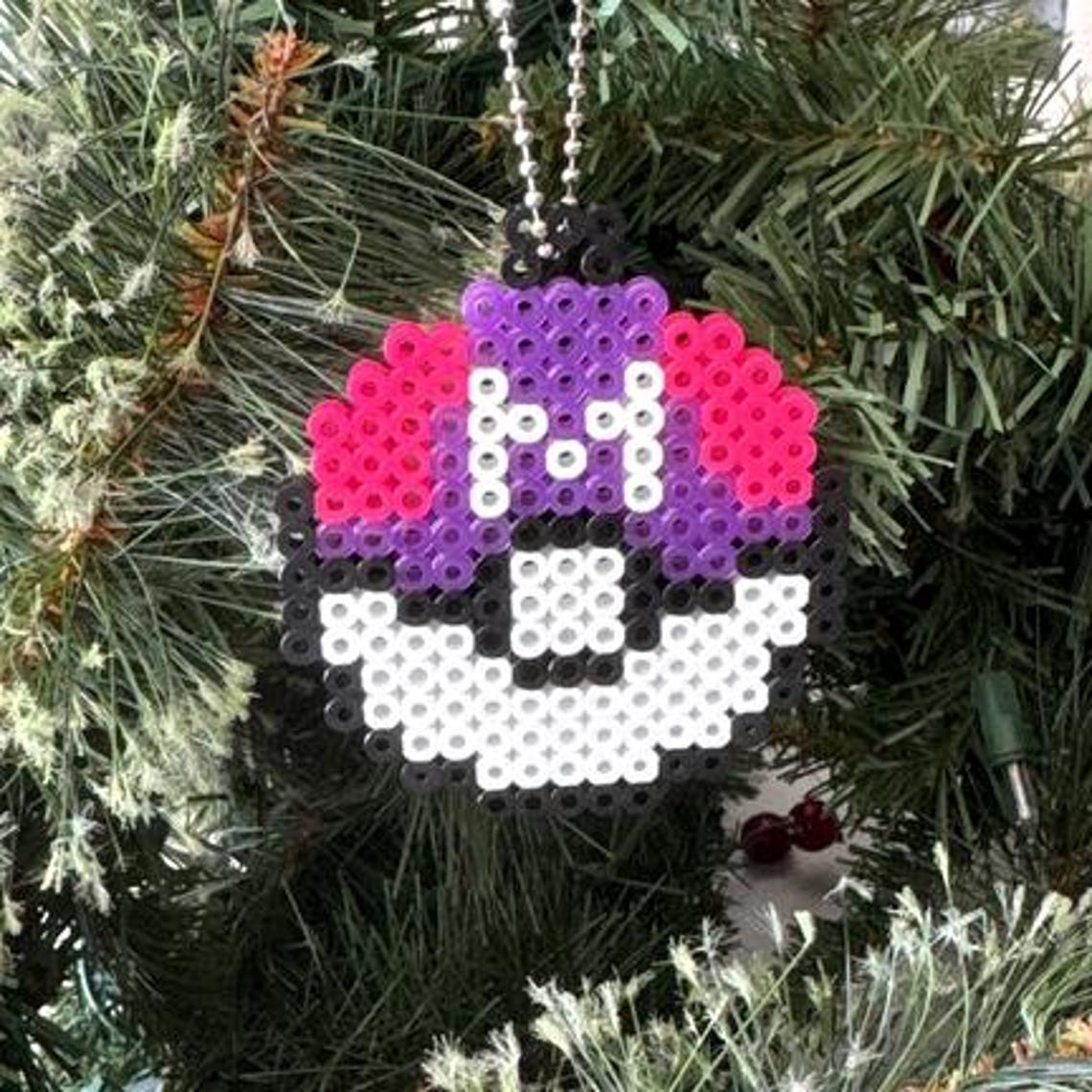 Perler Ornaments - Pokeball (set of 4) - Etsy