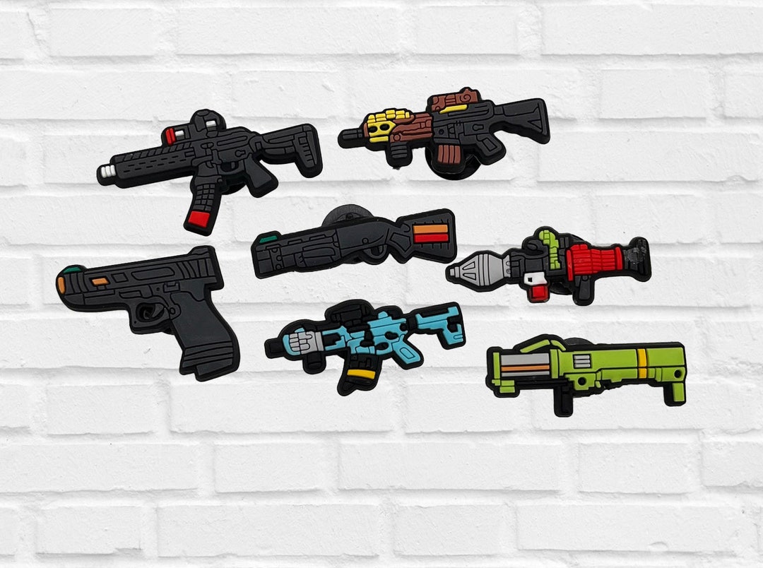 7pc Guns Croc Charm Bundle Military Shoe Charms Weapons Shoe Charms ...