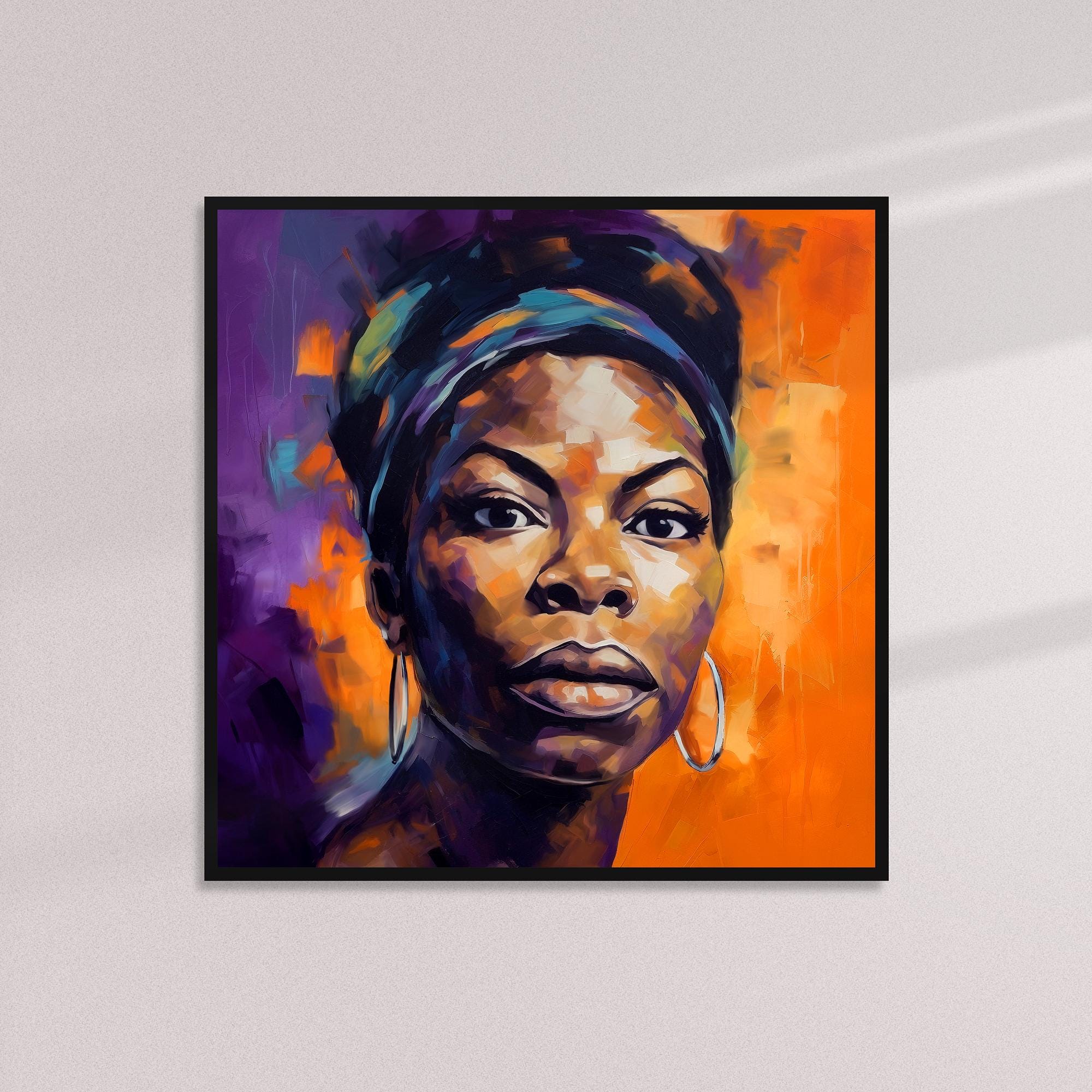 Nina Simone Art Print, Pop Art Oil Painting, Contemporary Wall Art ...