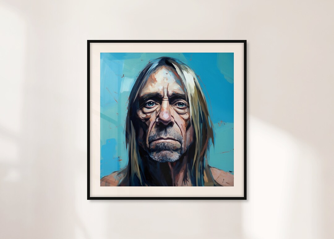 Iggy Pop Digital Oil Painting Portrait, Gift for Music Lovers ...