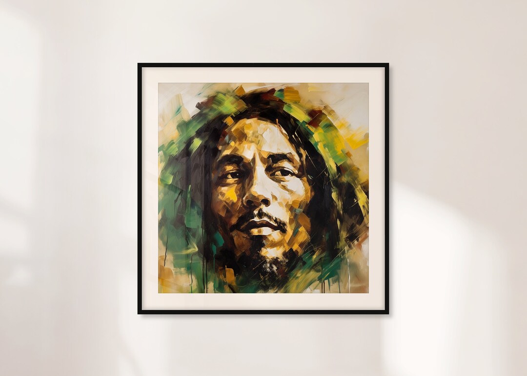 Bob Marley Portrait, Bold Modern Art Print, Reggae Music Poster ...