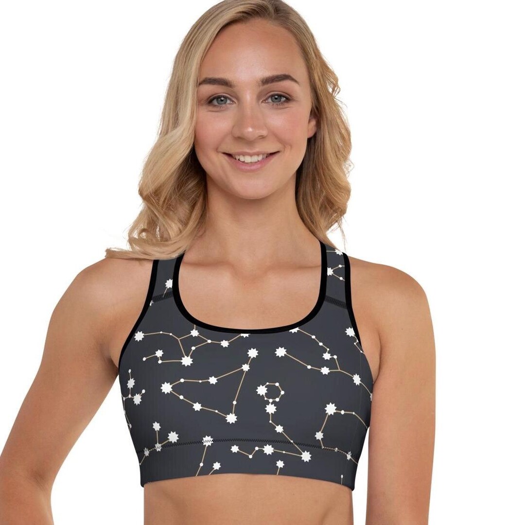 Zodiac Sign Constellations Starry Sky Padded Sports Yoga Worrkout Bra ...