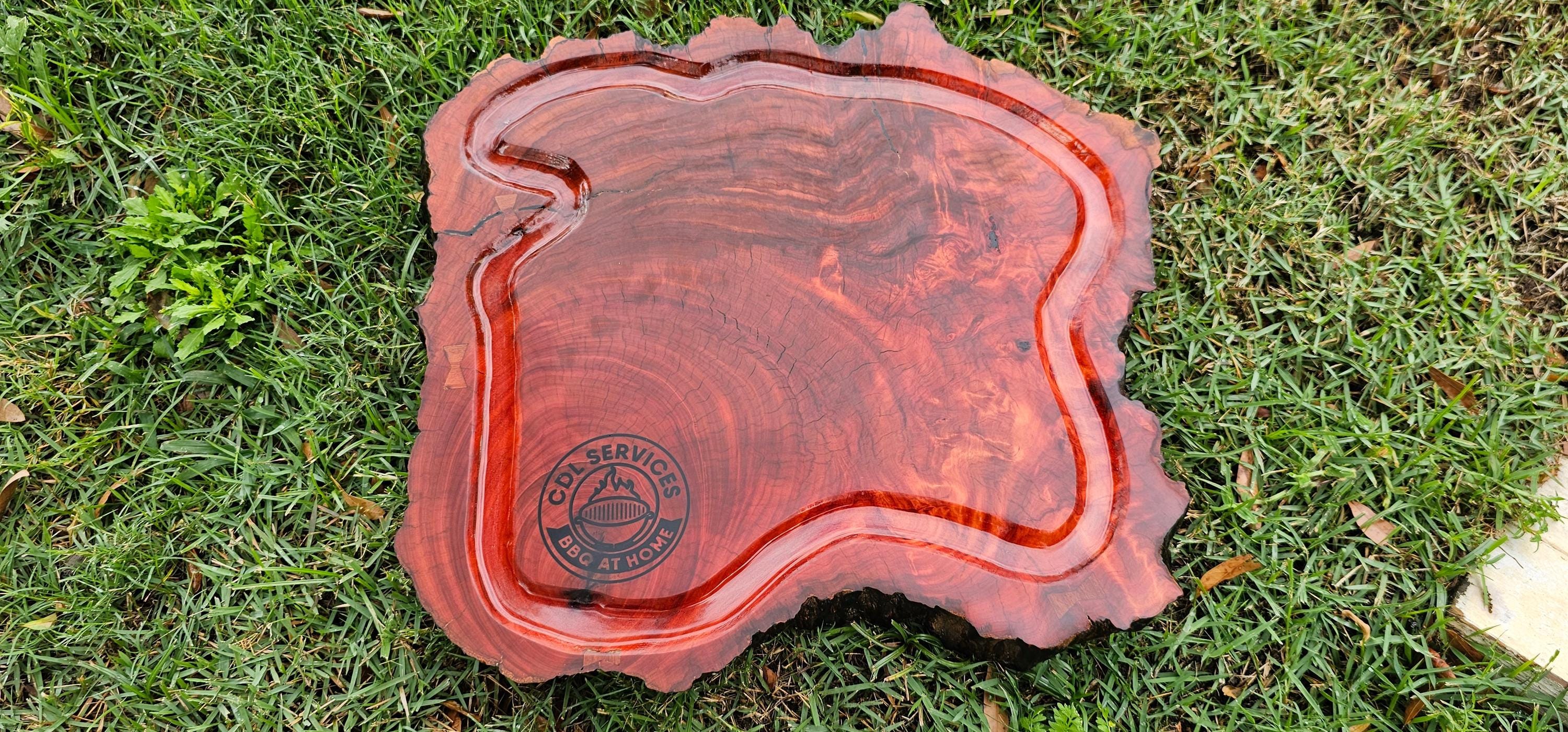 Cozy Stump Butcher Block With Juice Groove and Resin Epoxy - Etsy