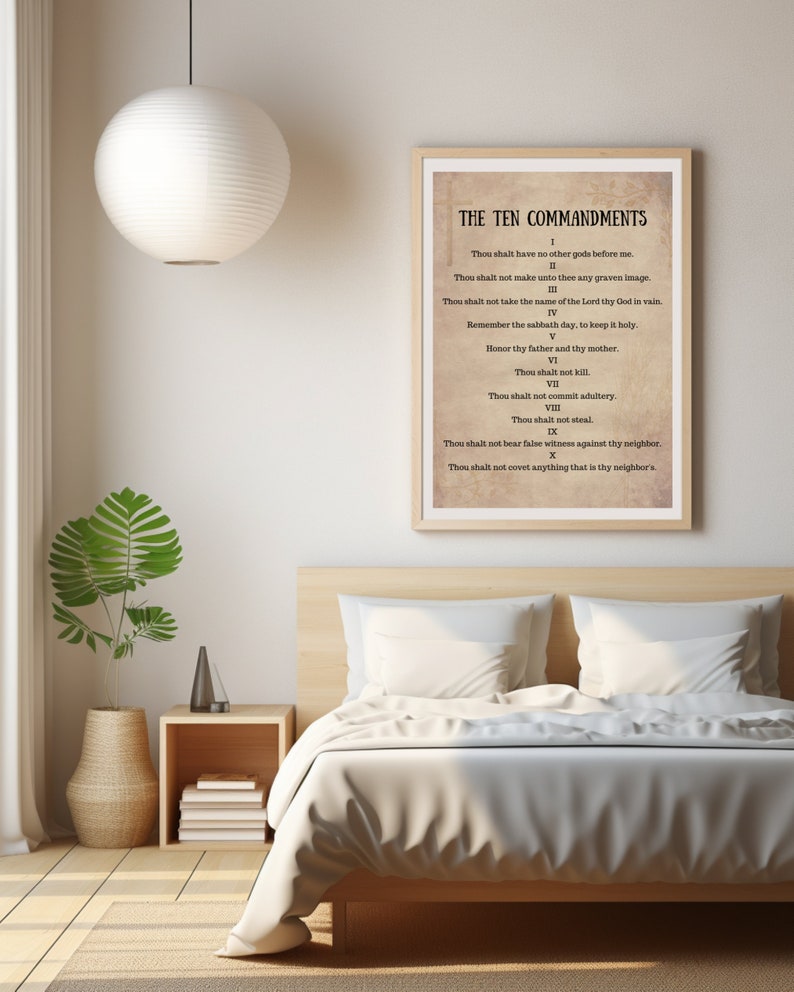 10 Commandments Printable Christian Art Ten Commandments Exodus 20:1-17 ...