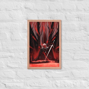The Stabbing of Geralt - the Witcher Framed Digital Illustration Print ...
