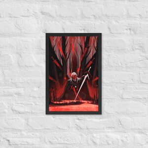 The Stabbing of Geralt - the Witcher Framed Digital Illustration Print ...
