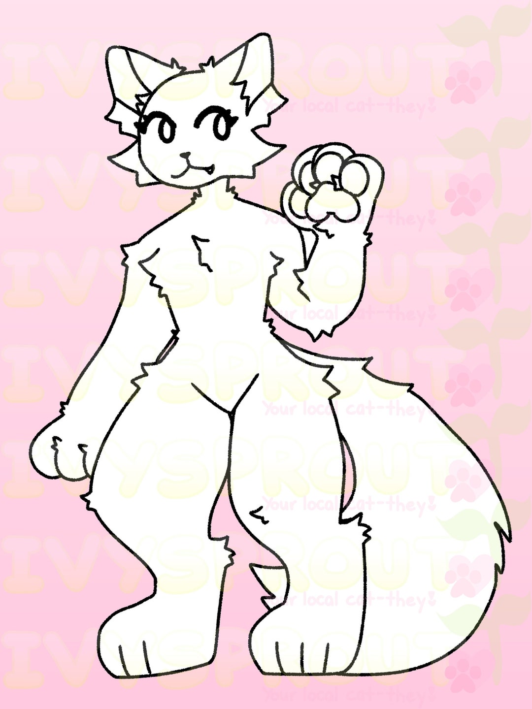 Anthro Art Base Furry Anthropomorphic Transparent Clipart Ref Reference ...