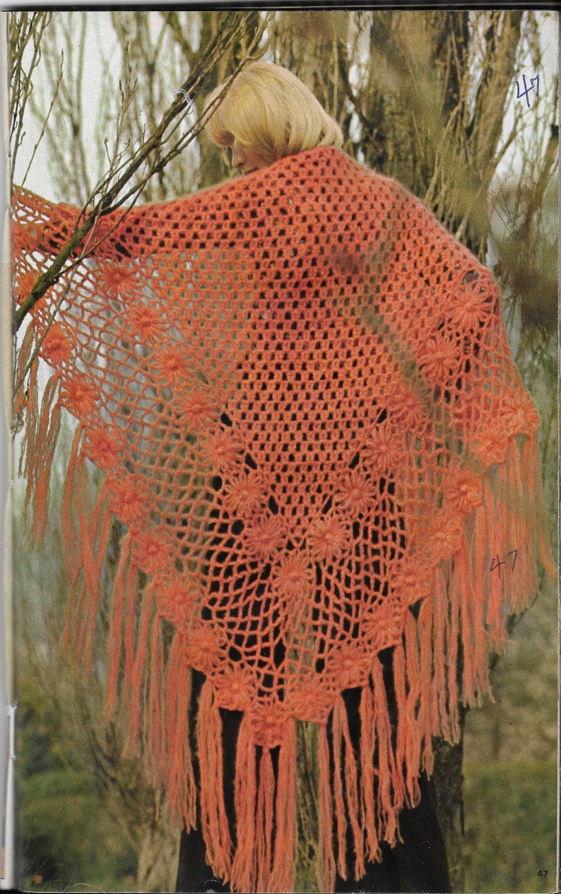 PDF Retro CROCHET Shawl Digital Download Vintage Pattern 1970's - Etsy