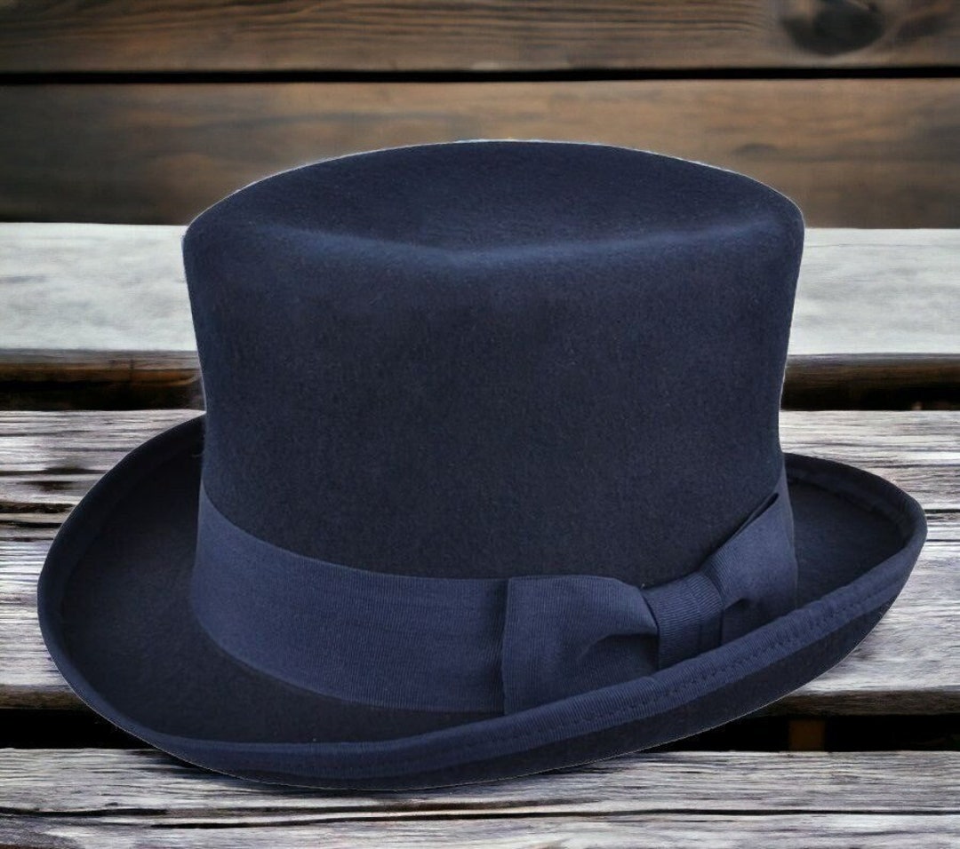 Soft Top Hat Men's Ladies 100% Wool Felt Top Hat Crushable Steampunk ...