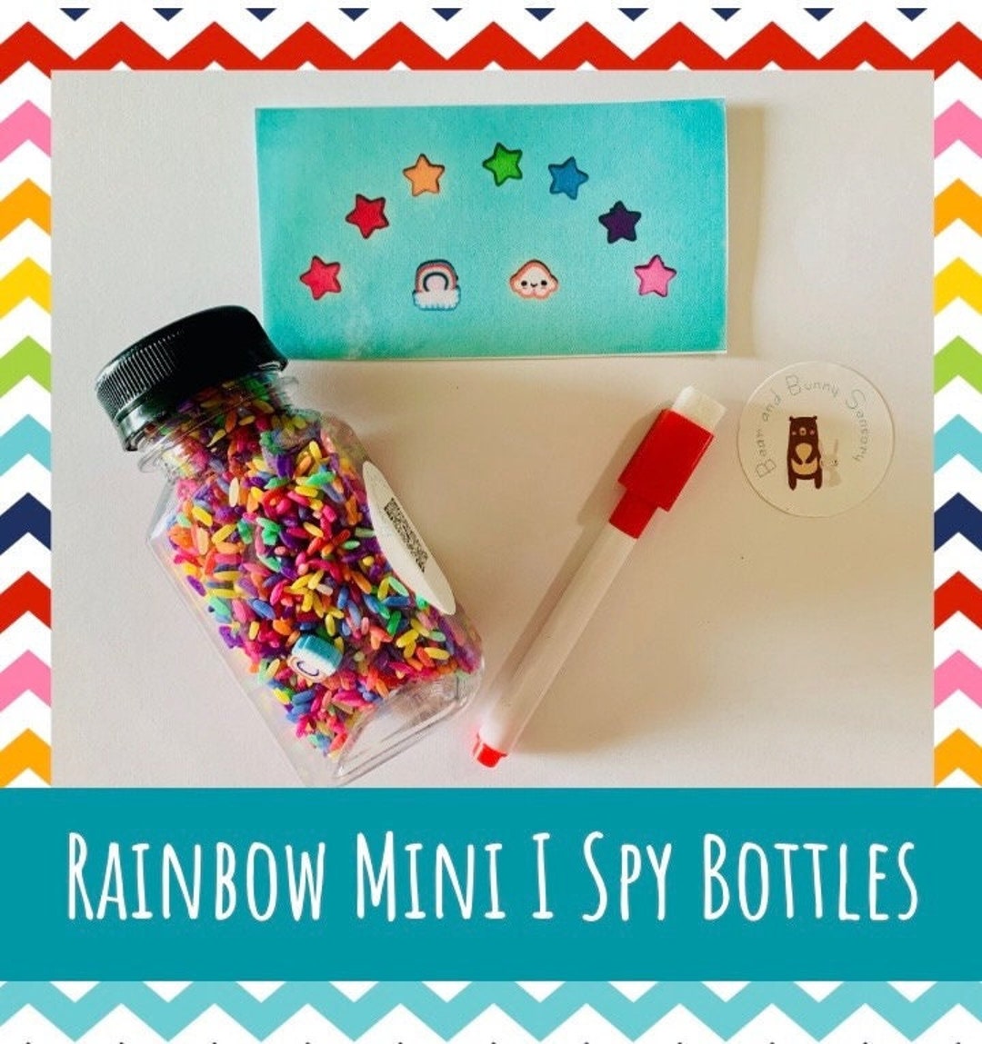 Rainbow Mini I Spy Bottles set of 5 - Etsy