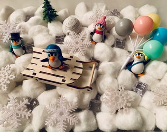Winter Penguin Sensory Bin Sensory Bin Preschool Winter Game Homeschool ...