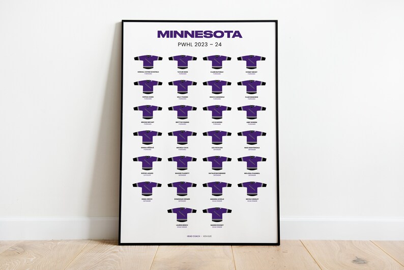 Minnesota PWHL 2023-24 Squad Poster Gift, Minnesota Women's Ice Hockey ...