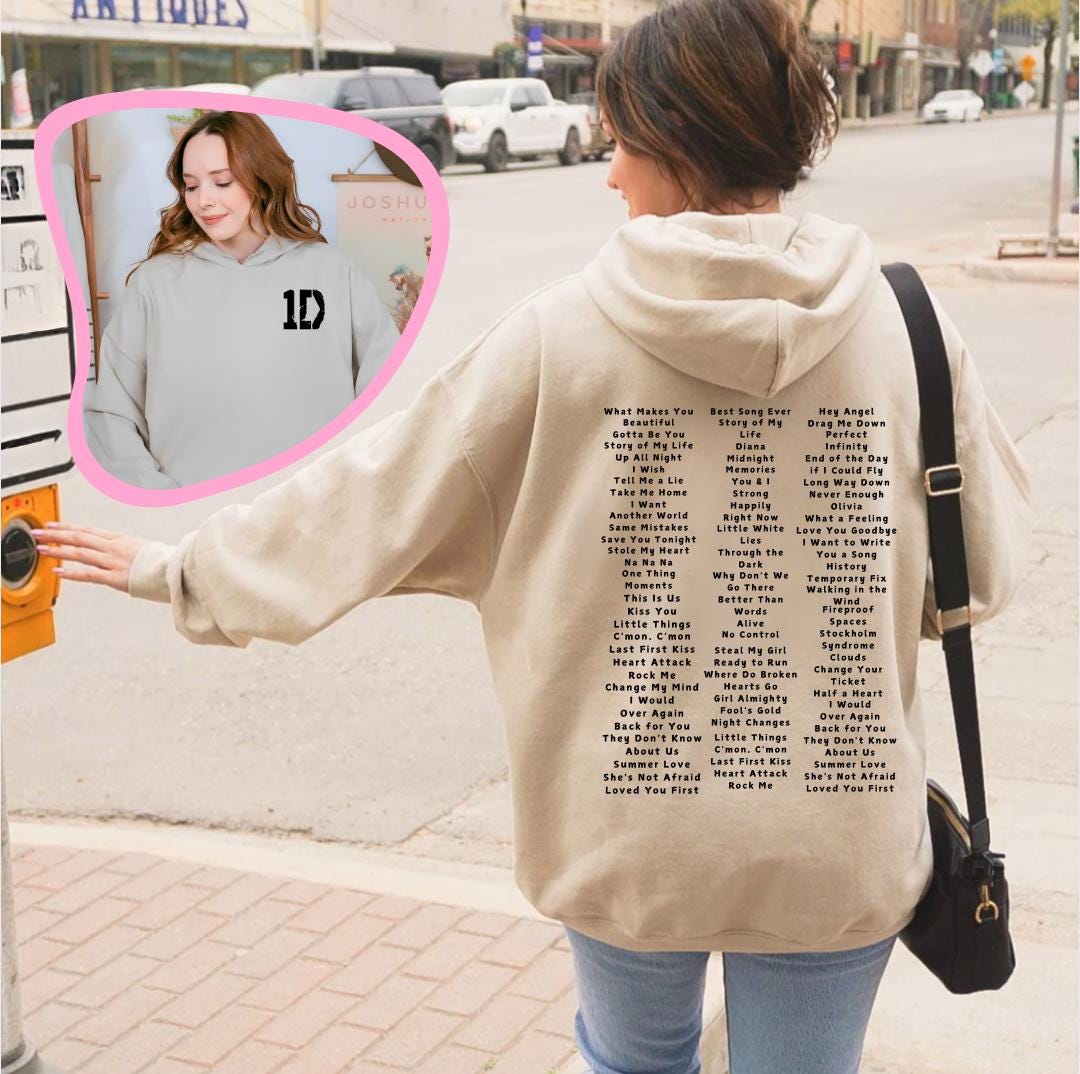 One Direction Hoodie , Back & Front Design , 1D Hoodie , Tracklist ...