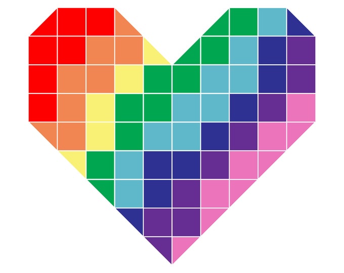 LGBTQIA+ Pride Flag Paper Piecing Pattern - 10x10in - 12x12in - Block ...