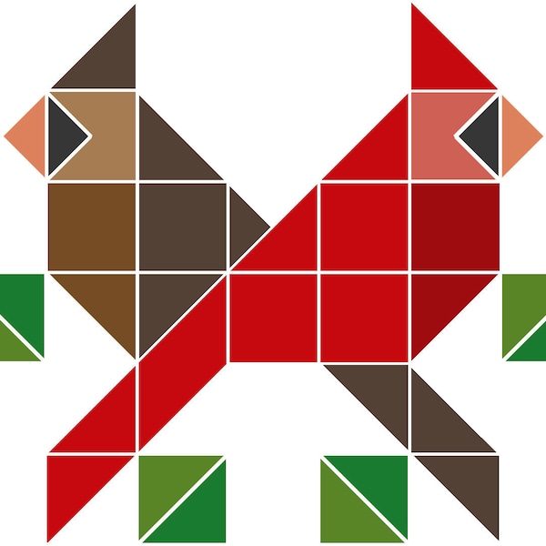 Cardinal Quilt Block - Etsy