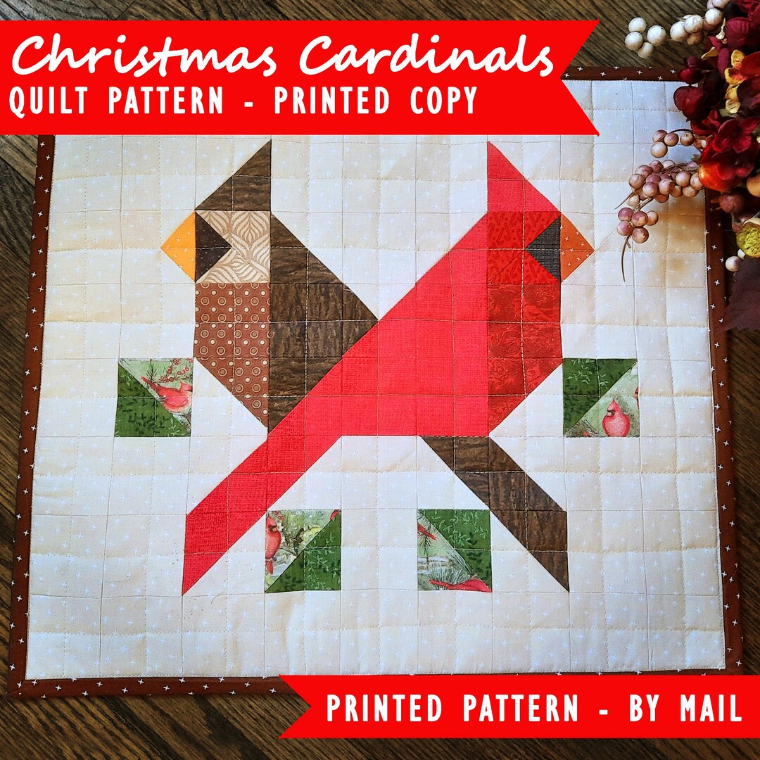 Christmas Cardinals Mini Quilt Pattern PRINTED COPY - Etsy