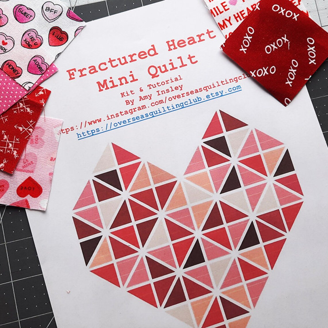 Fractured Heart Mini Quilt Kit and Pattern - Etsy