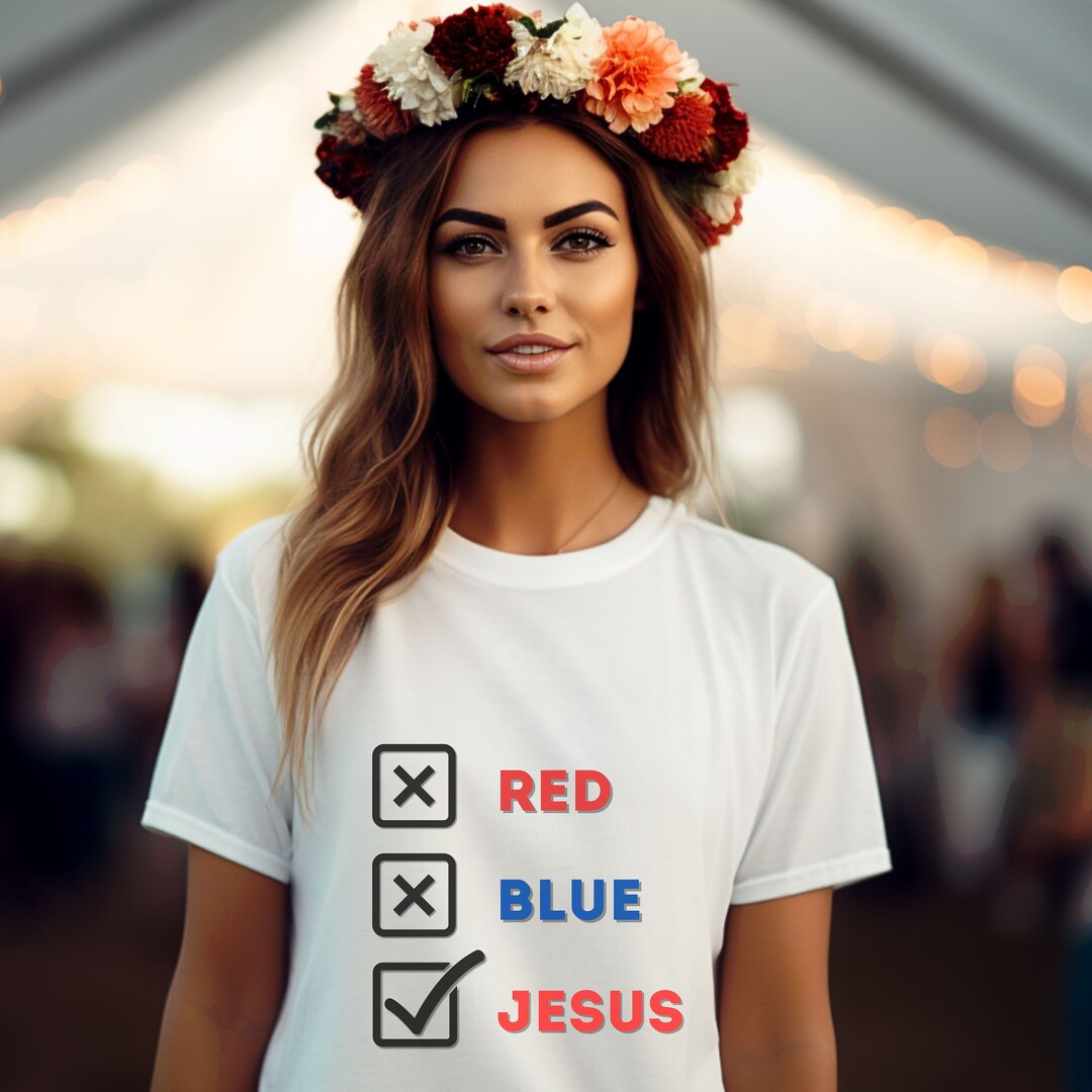 Red-blue-jesus, Vote for Jesus T-shirt, Election T-shirt, Christian ...