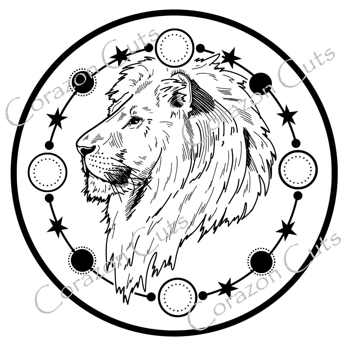 Lion Crystal Grid Svg, Leo Svg, Altar Tile Svg, Zodiac Svg, Witch Svg ...