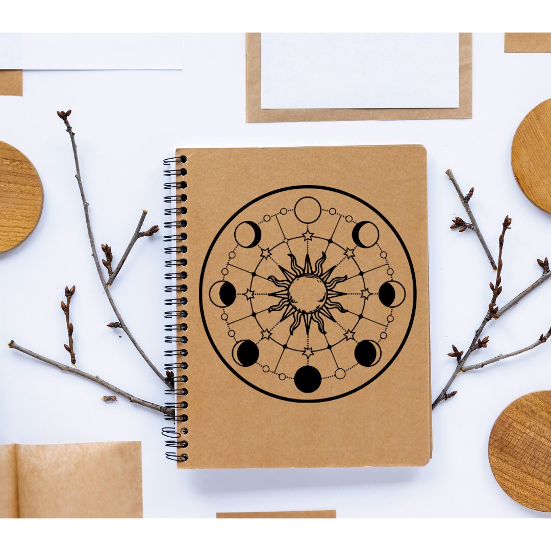 Moon Phase Crystal Grid Svg, Altar Tile Svg, Celestial Svg, Witch Svg ...