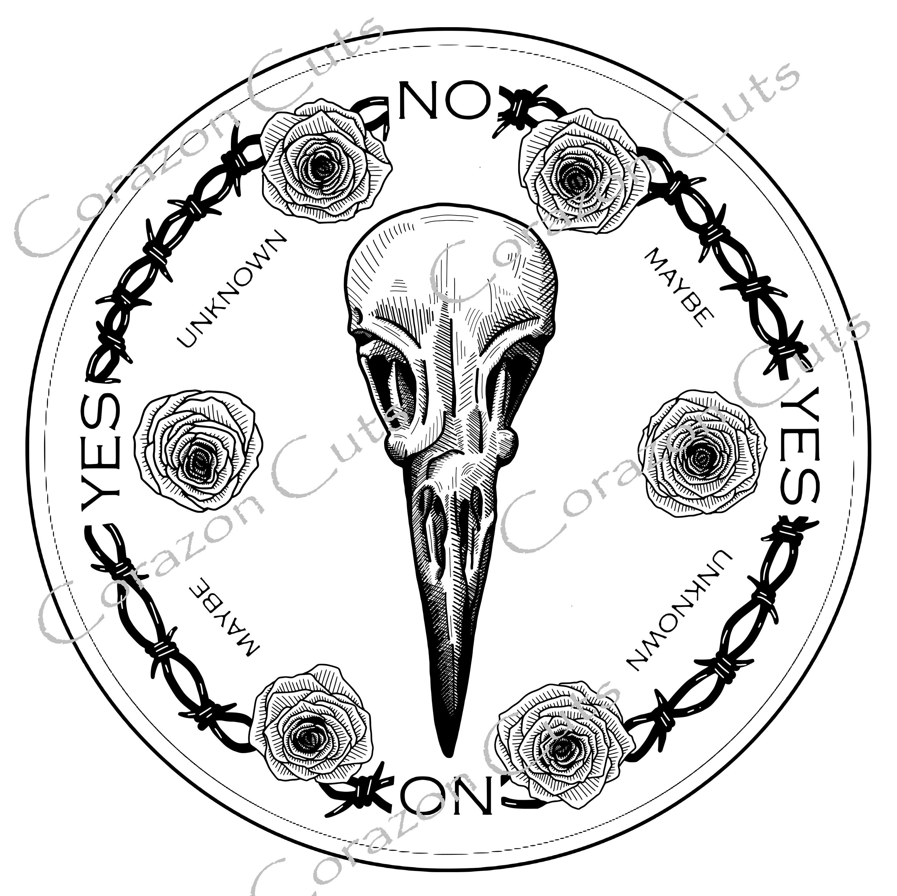 Crow Skull Divination Board Svg Skull Svg Gothic Svg Witch - Etsy