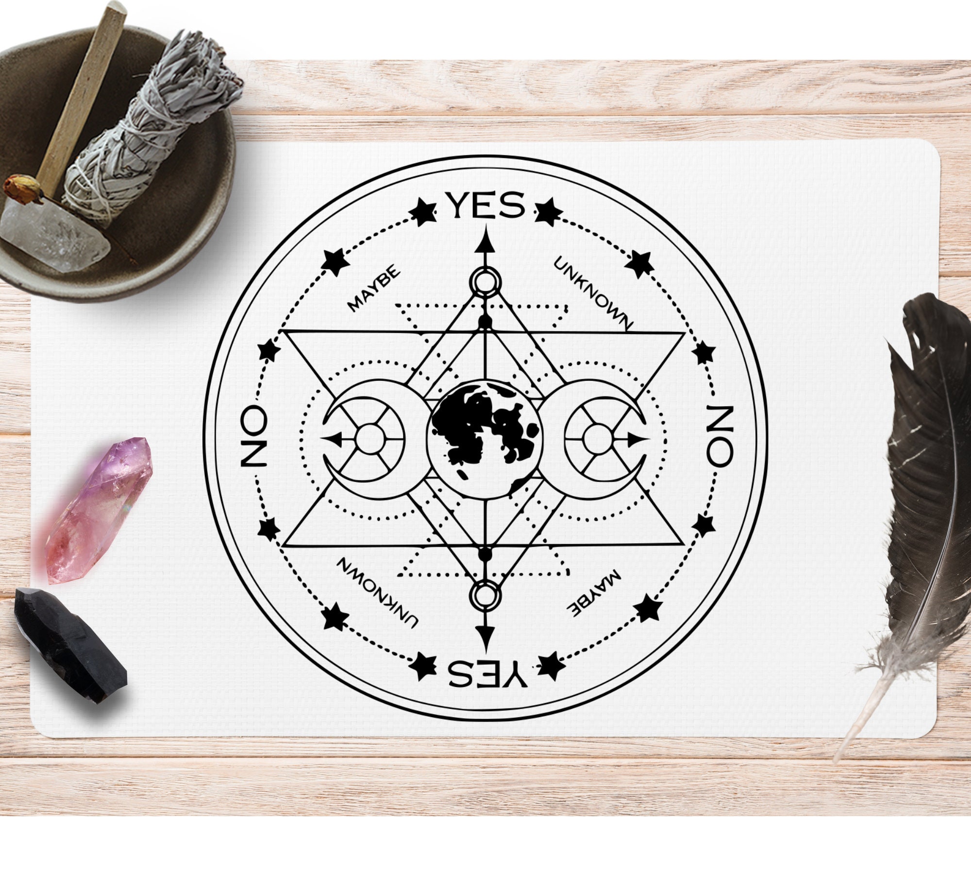 Triple Goddess Divination Board Svg, Altar Tile Svg, Celestial Svg ...