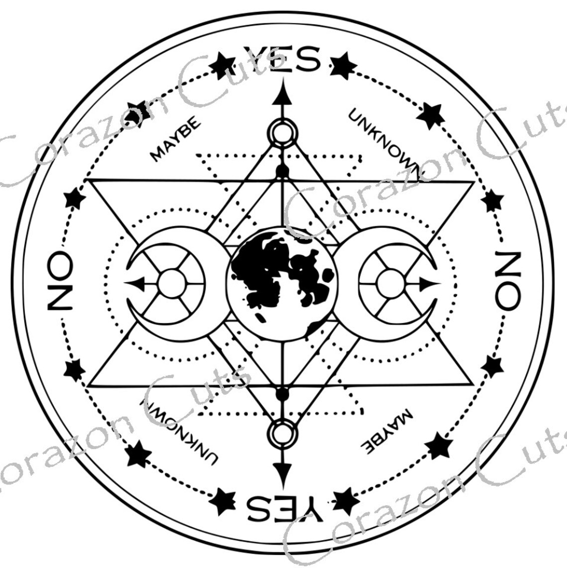 Triple Goddess Divination Board Svg, Altar Tile Svg, Celestial Svg ...