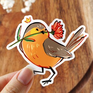 Happy Bird Sticker | Vinyl Decal | Cute Animal Sticker | Waterproof ...