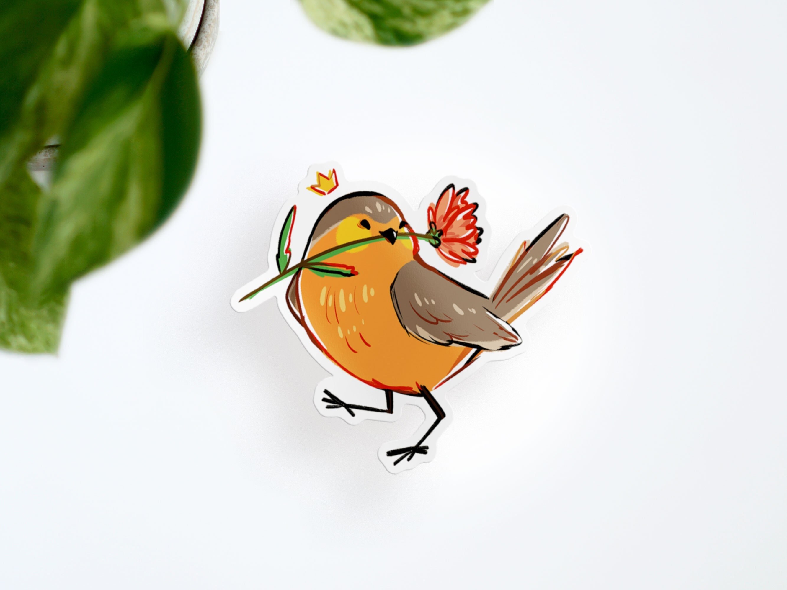Happy Bird Sticker | Vinyl Decal | Cute Animal Sticker | Waterproof ...